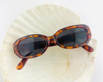 Authentic Vintage 90s Slim Tortoise Shell Rectangle Sunglasses | Etsy