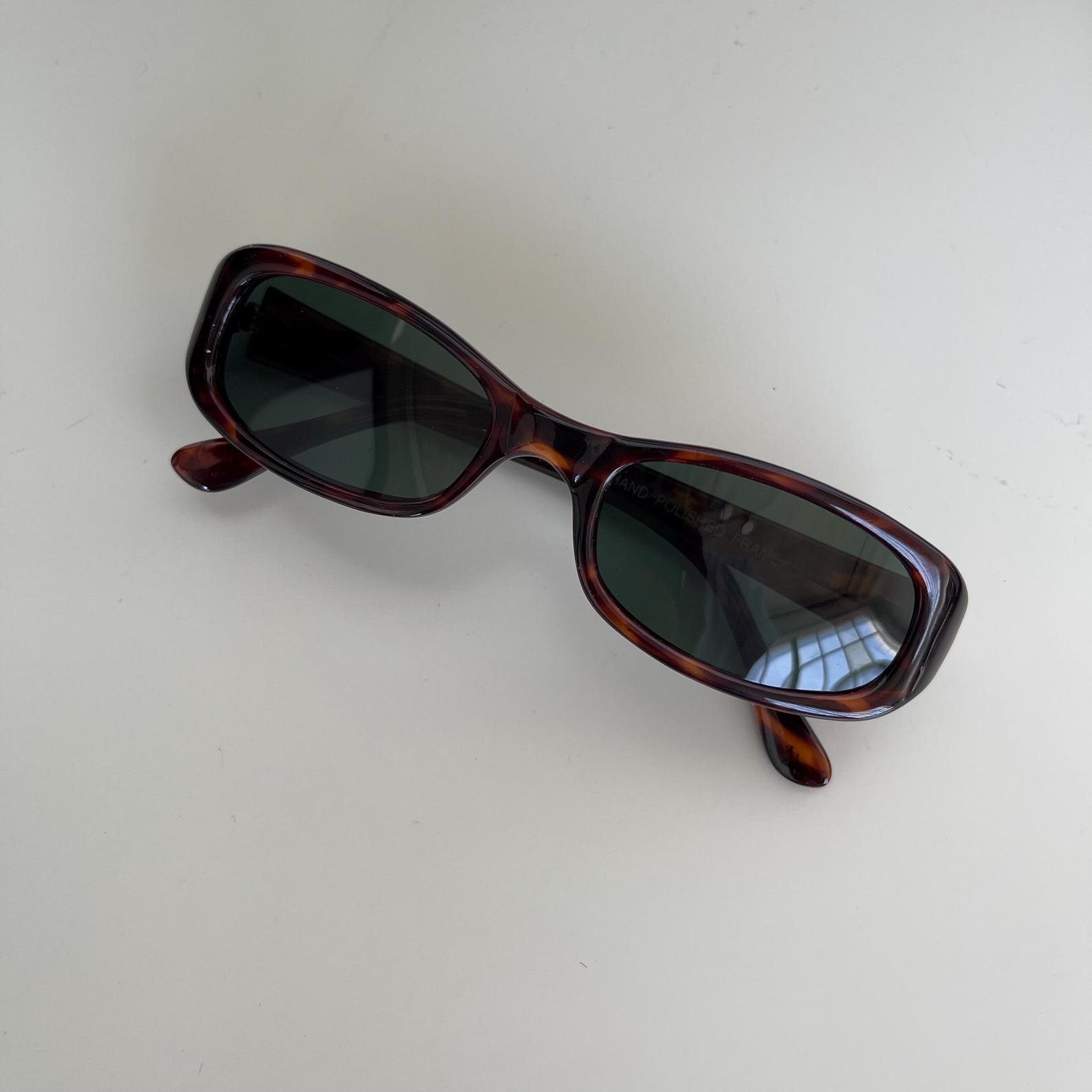 Authentic Vintage 90s Slim Tortoise Rectangle Sunglasses - Etsy
