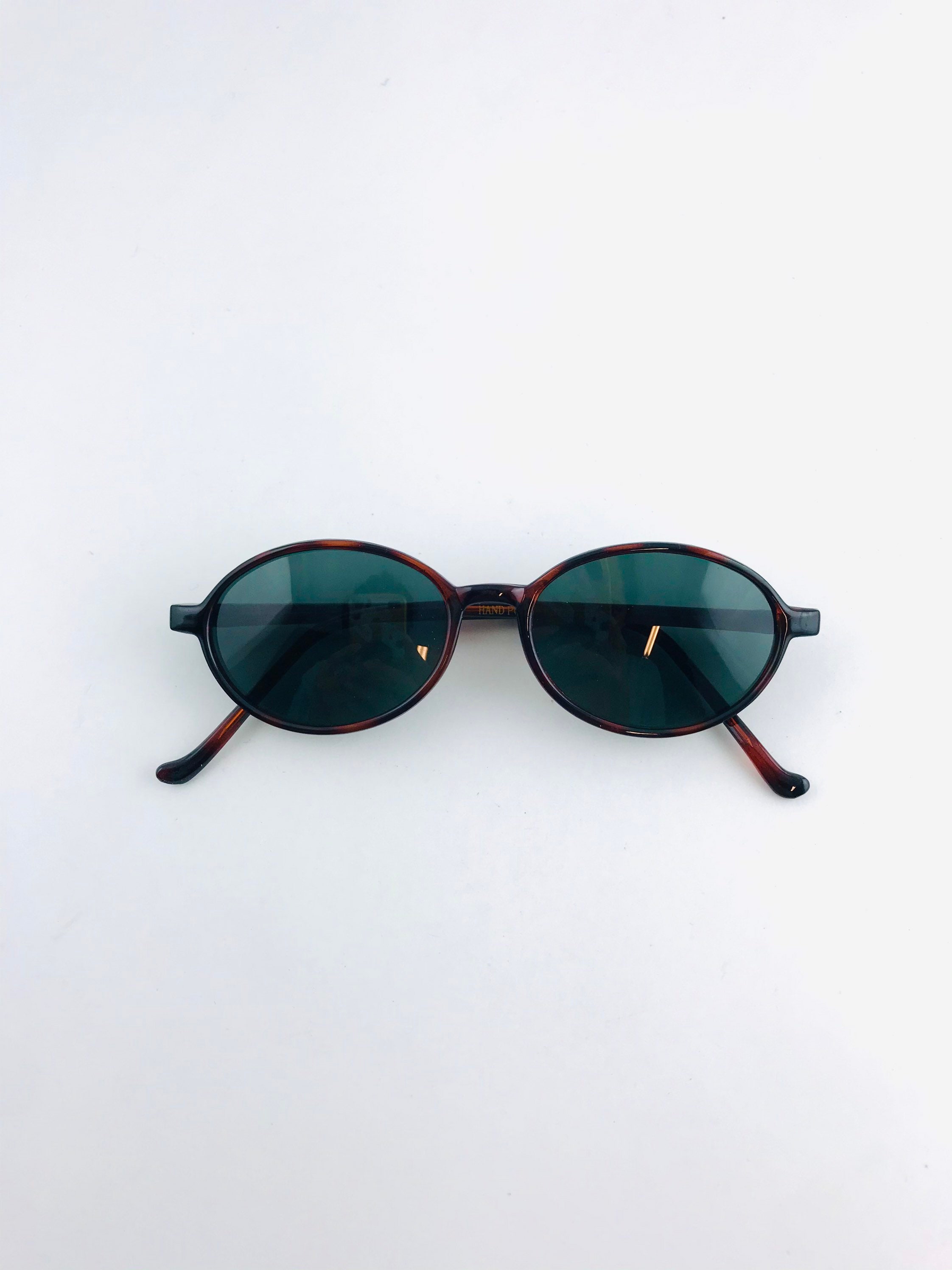 Vintage 90s Mini Red Tortoise Shell Oval Sunglasses Authentic | Etsy