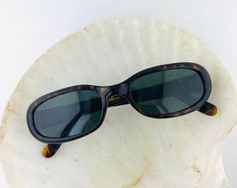 Authentic Vintage 90s Slim Tortoise Oval Shell Sunglasses | Etsy