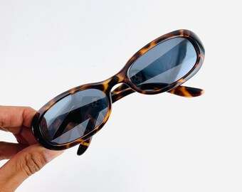 Authentic Vintage 90s Tortoise Shell Rectangle Sunglasses - Etsy