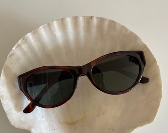 Vintage 90s Mini Red Tortoise Shell Oval Sunglasses Authentic Deadstock ...