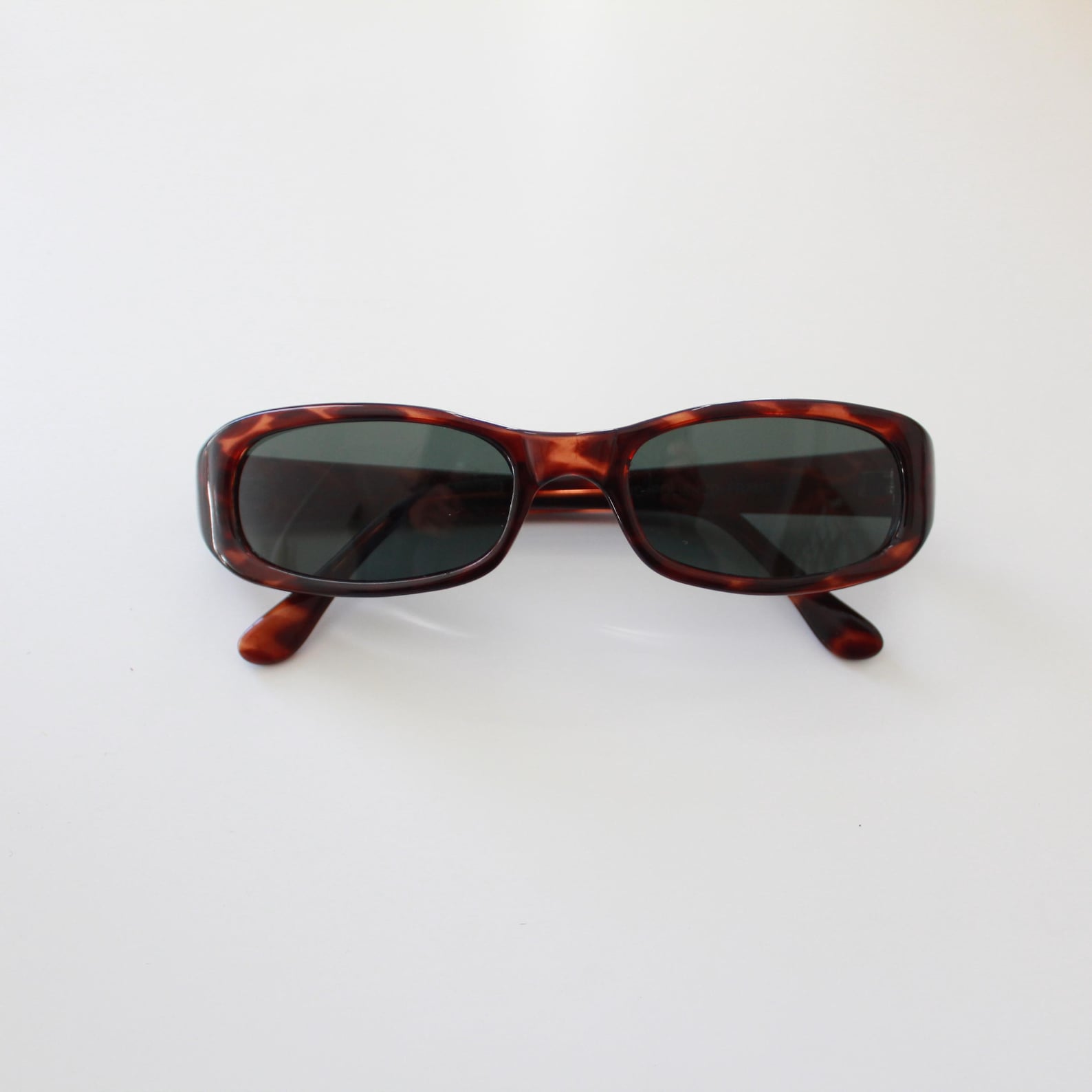 Authentic Vintage 90s Slim Tortoise Rectangle Sunglasses - Etsy