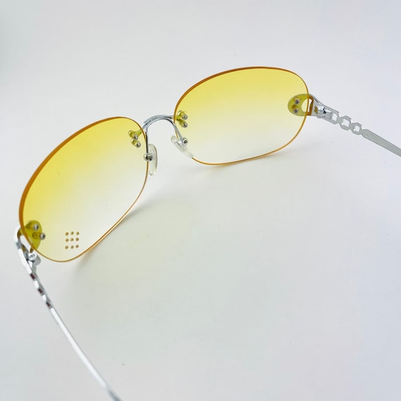 Authentic Y2k Oversized Yellow Rimless Diamond Rhines… - Gem