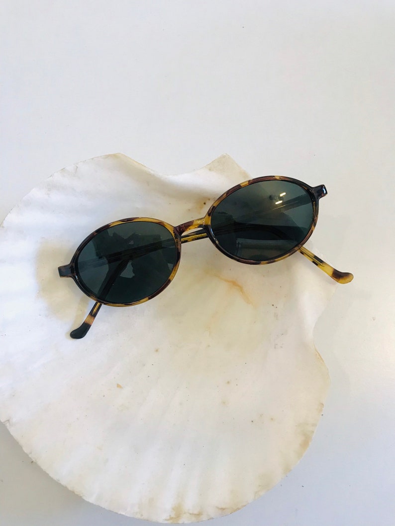 Vintage 90s Mini Tortoise Shell Oval Sunglasses Authentic Deadstock - Etsy