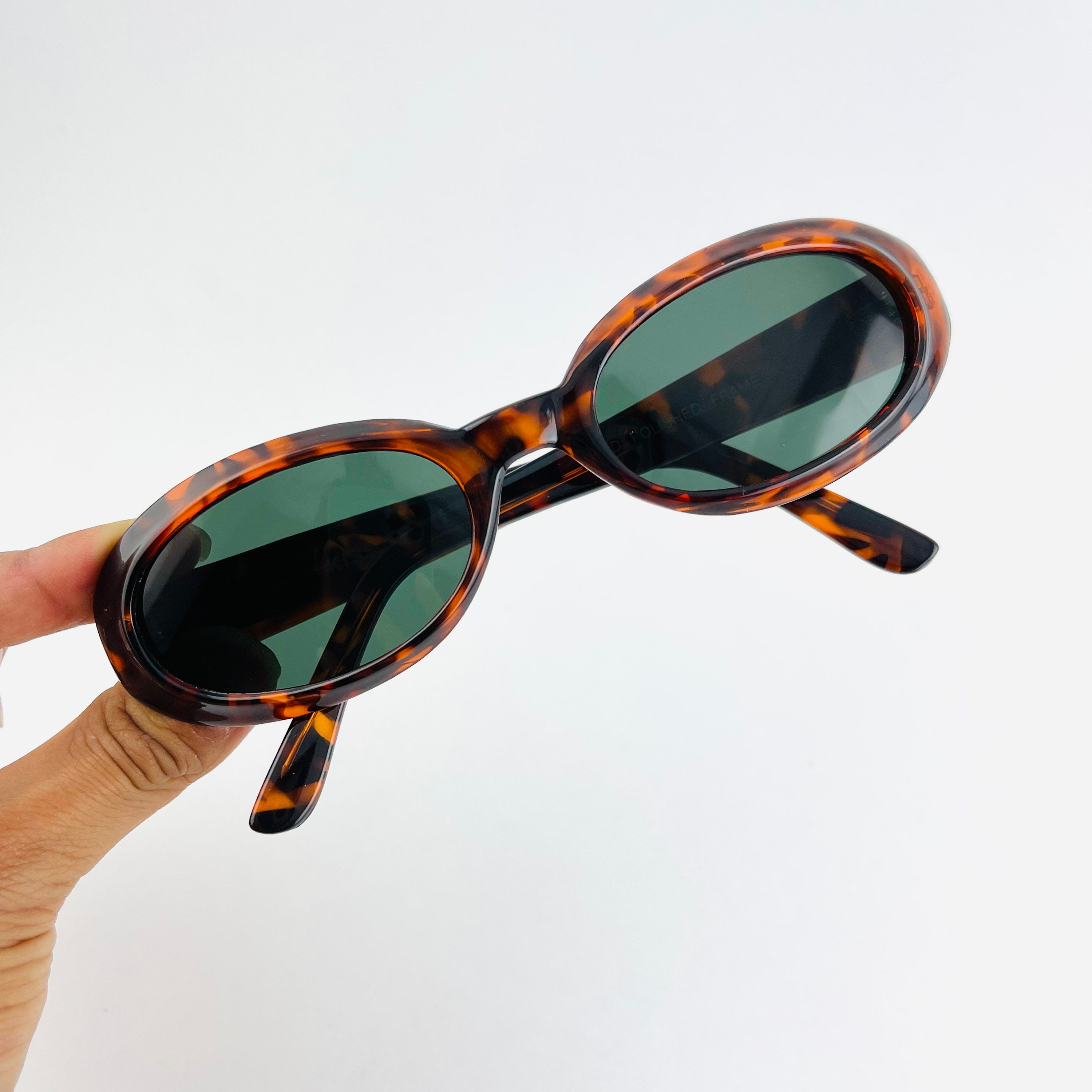 Authentic Vintage 90s Tortoise Shell Oval Sunglasses - Etsy