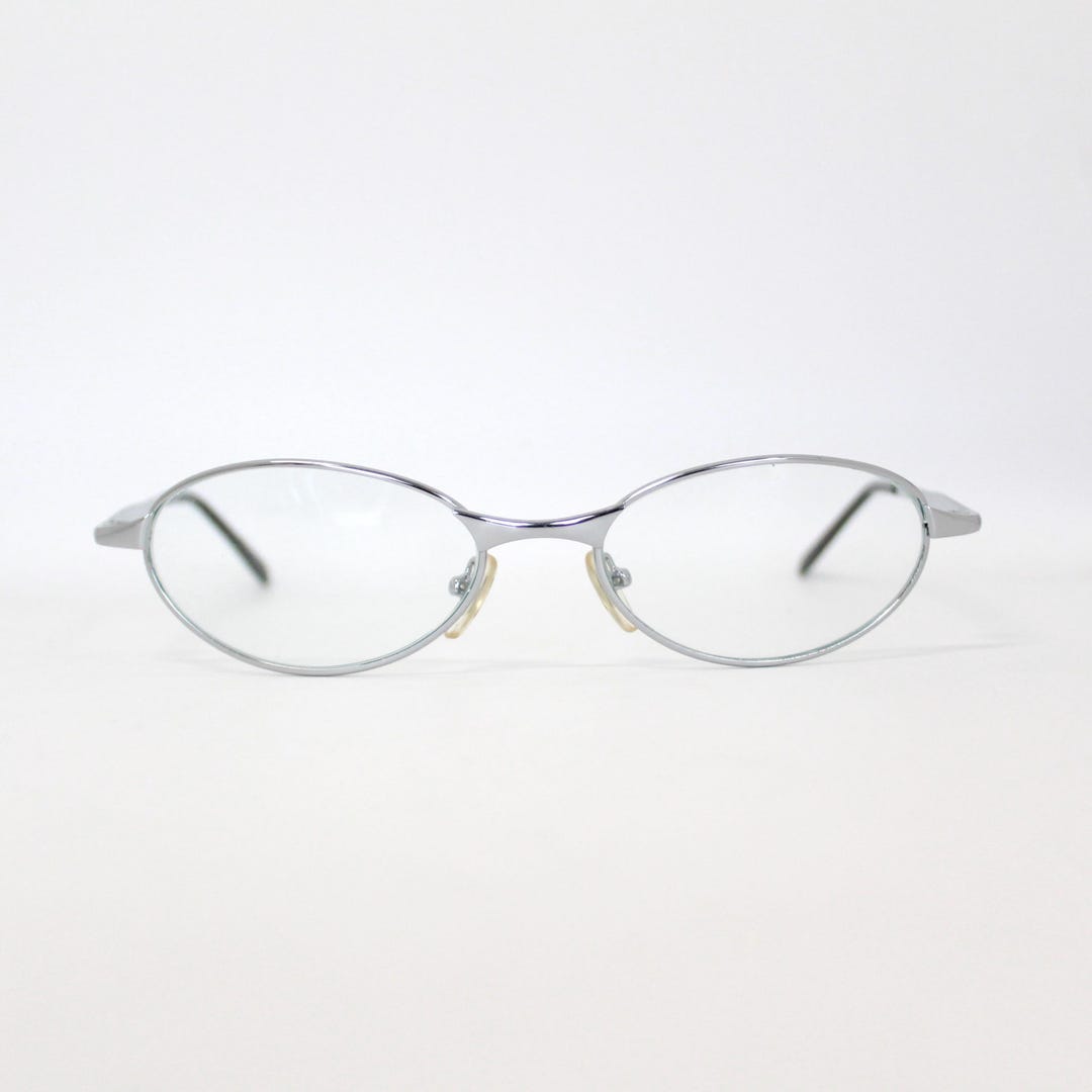 Vintage 2000s Silver Metal Wraparound Clear Lens Glasses - Etsy
