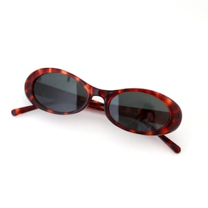 Authentic Vintage 90s Slim Tortoise Shell Oval Sunglasses - Etsy