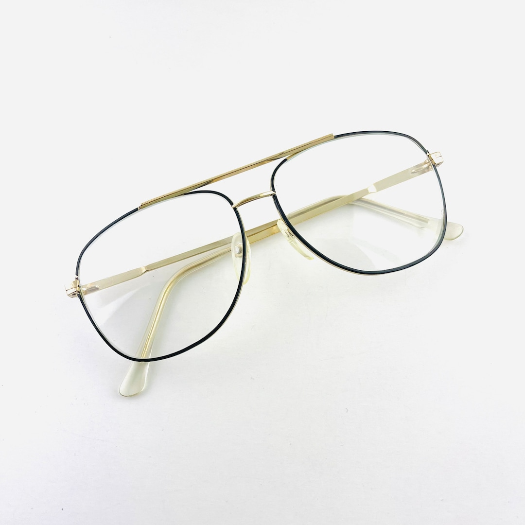 Authentic Vintage 90s Gold Wire Aviator Clear Lens Glasses - Etsy