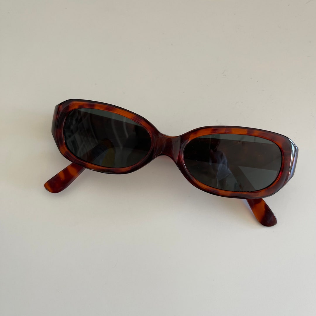 Authentic Vintage 90s Red Tortoise Rectangle Sunglasses - Etsy