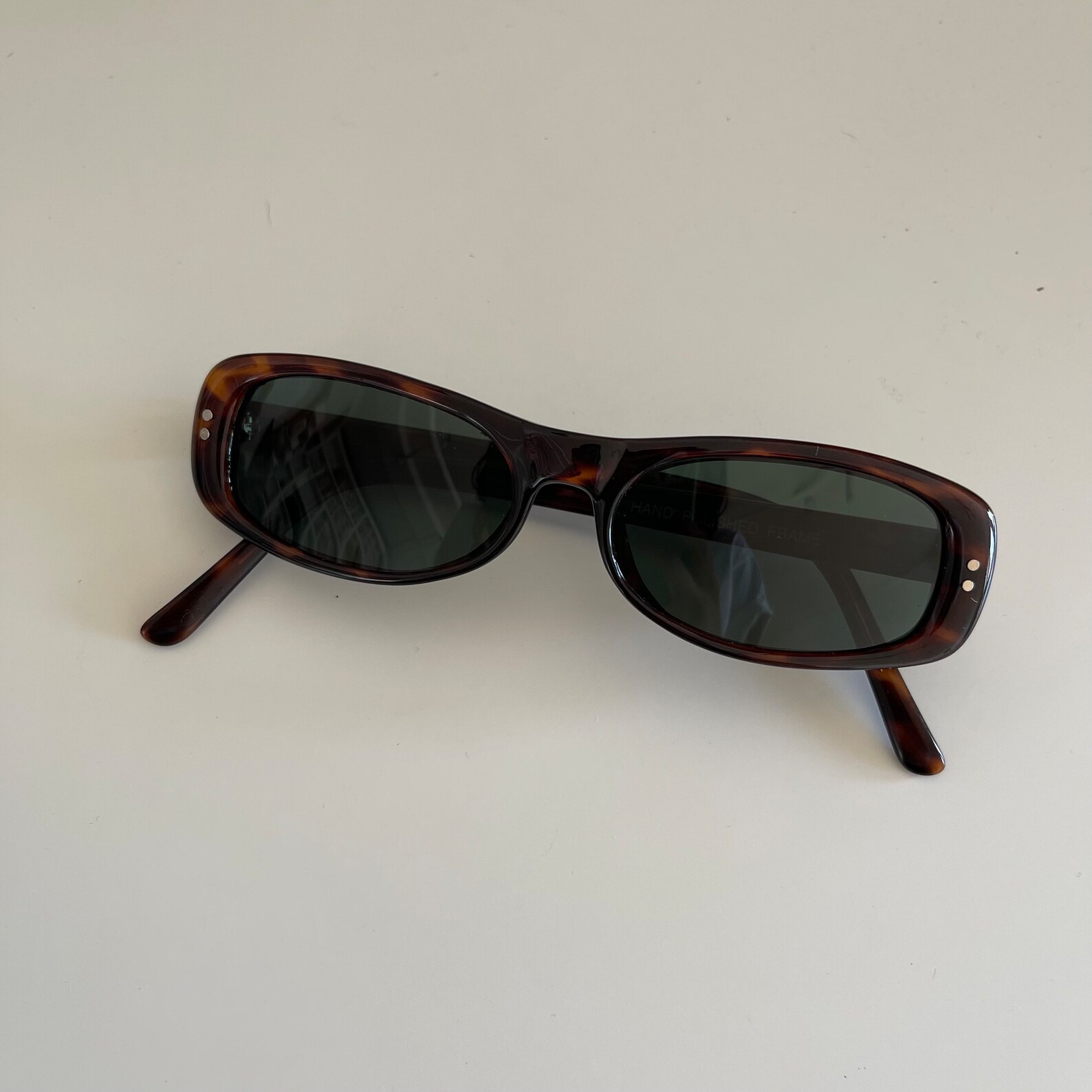 Authentic Vintage 90s Slim Tortoise Rectangle Sunglasses - Etsy