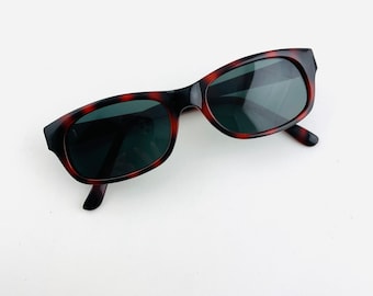 Authentic Vintage 90s Slim Red Tortoise Shell Rectangle | Etsy