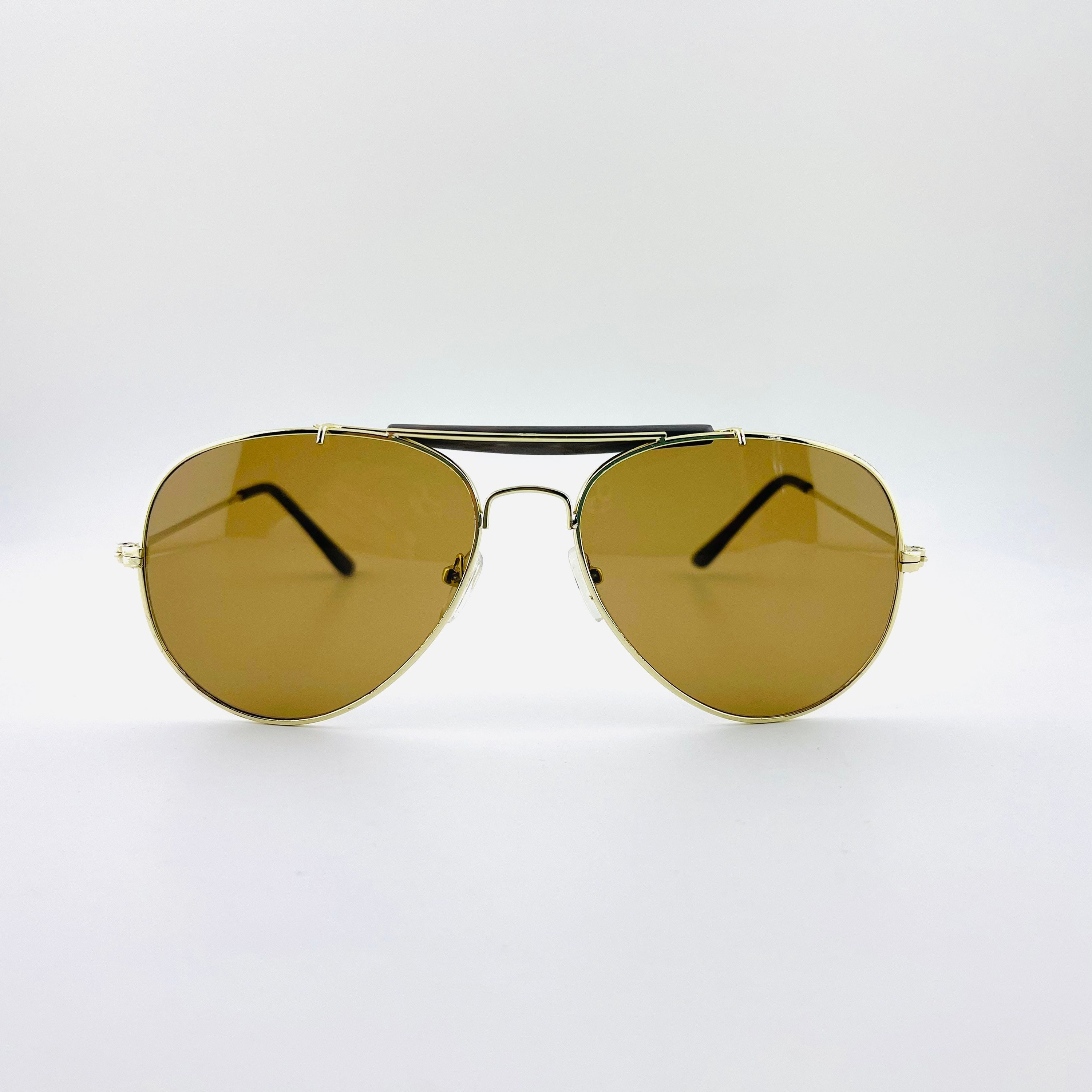 Vintage 90s Gold Wire Aviator Sunglasses With Brown Lens - Etsy