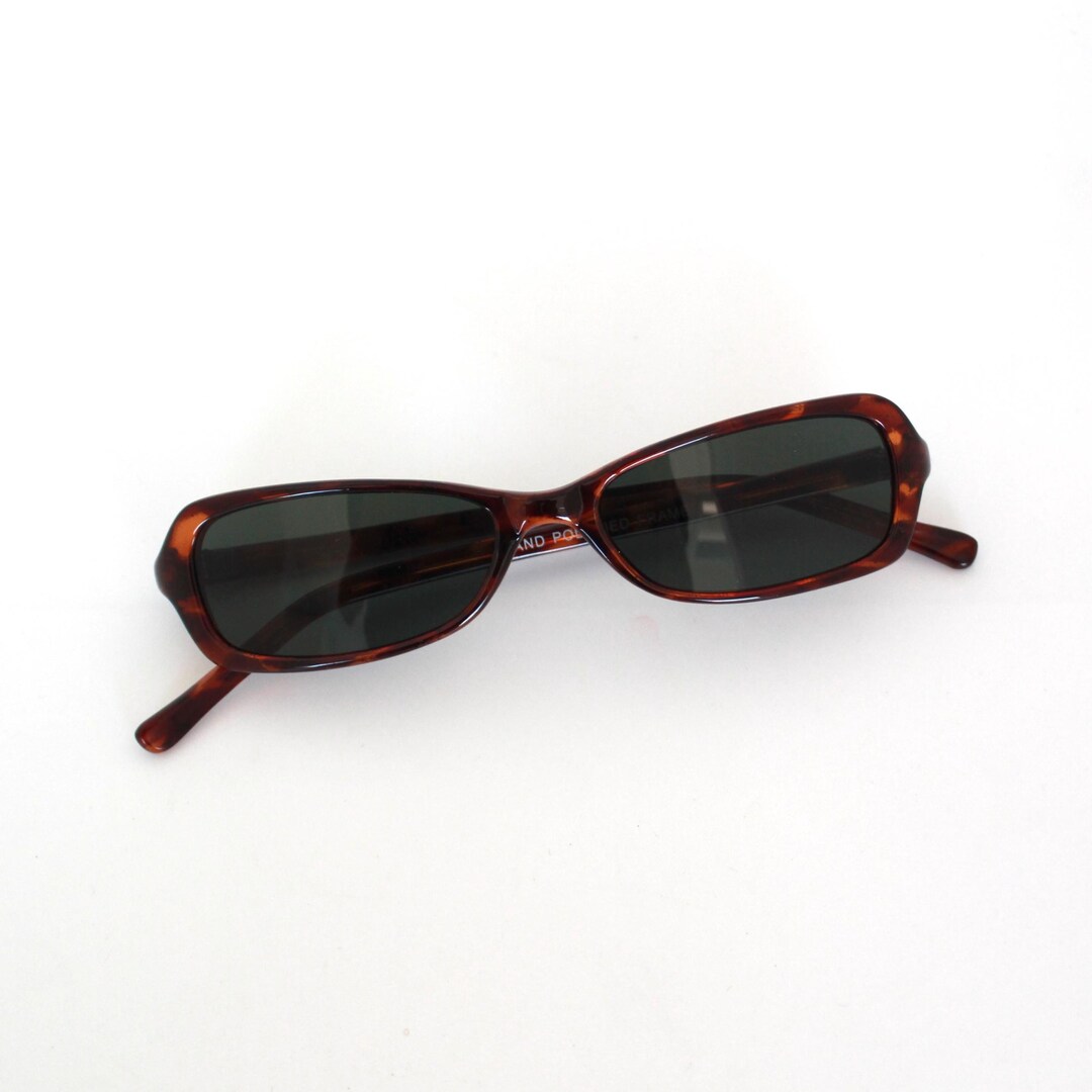 Authentic Vintage 90s Slim Tortoise Rectangle Sunglasses - Etsy
