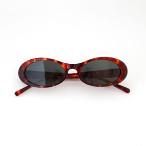 Authentic Vintage 90s Slim Tortoise Shell Oval Sunglasses - Etsy