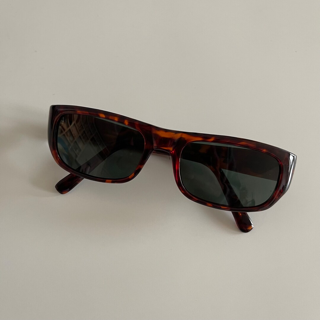 Authentic Vintage 90s Tortoise Rectangle Sunglasses - Etsy