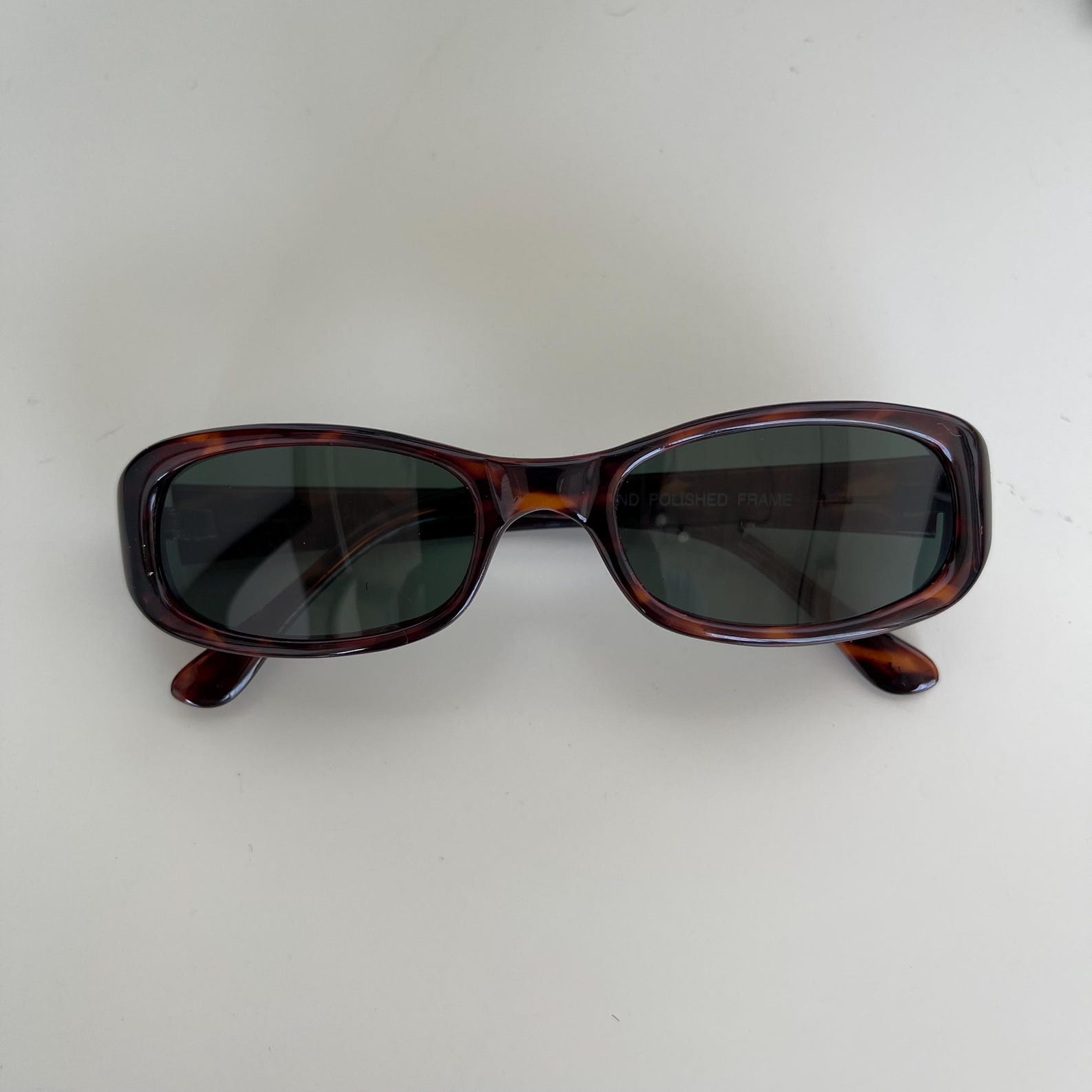 Authentic Vintage 90s Slim Tortoise Rectangle Sunglasses - Etsy
