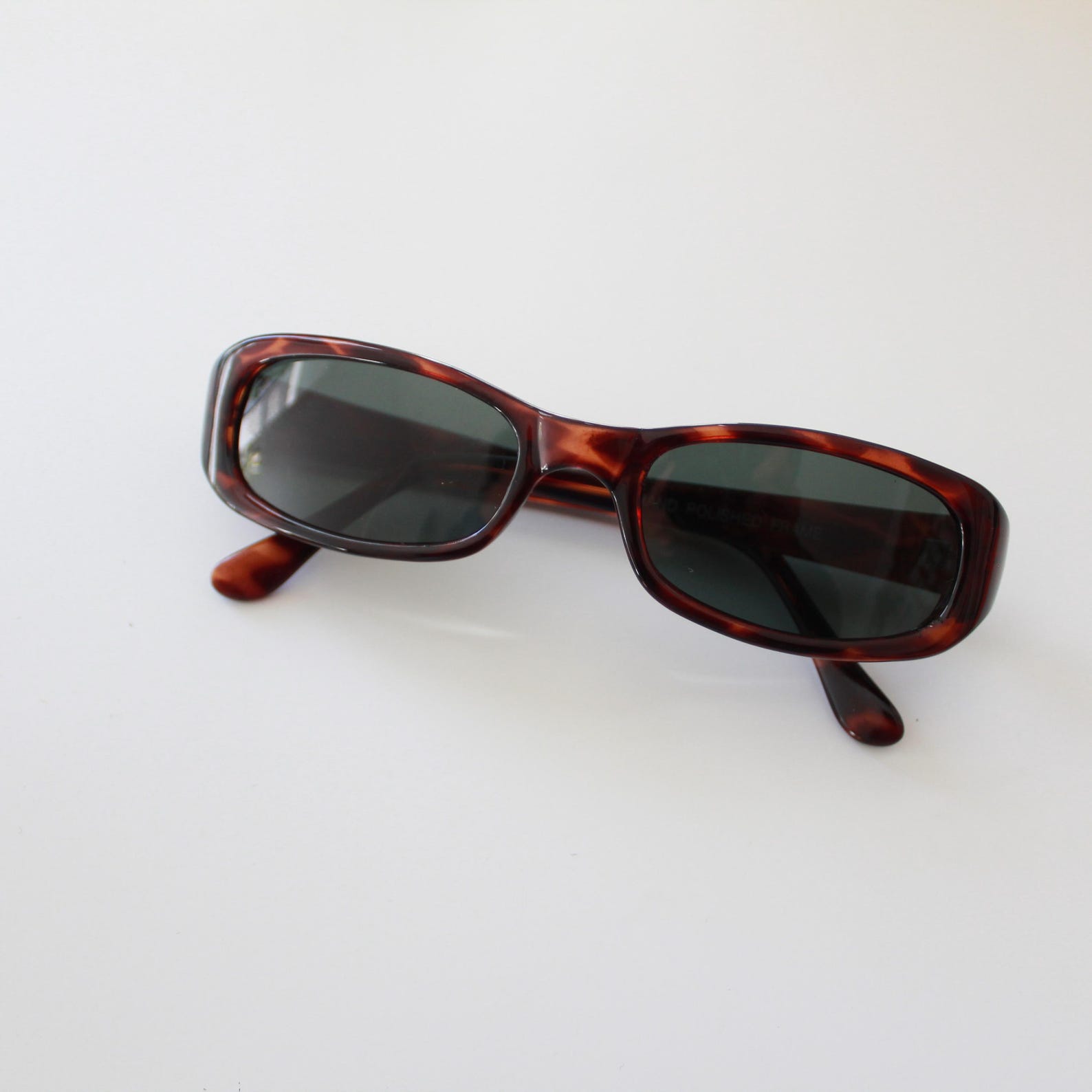 Authentic Vintage 90s Slim Tortoise Rectangle Sunglasses - Etsy