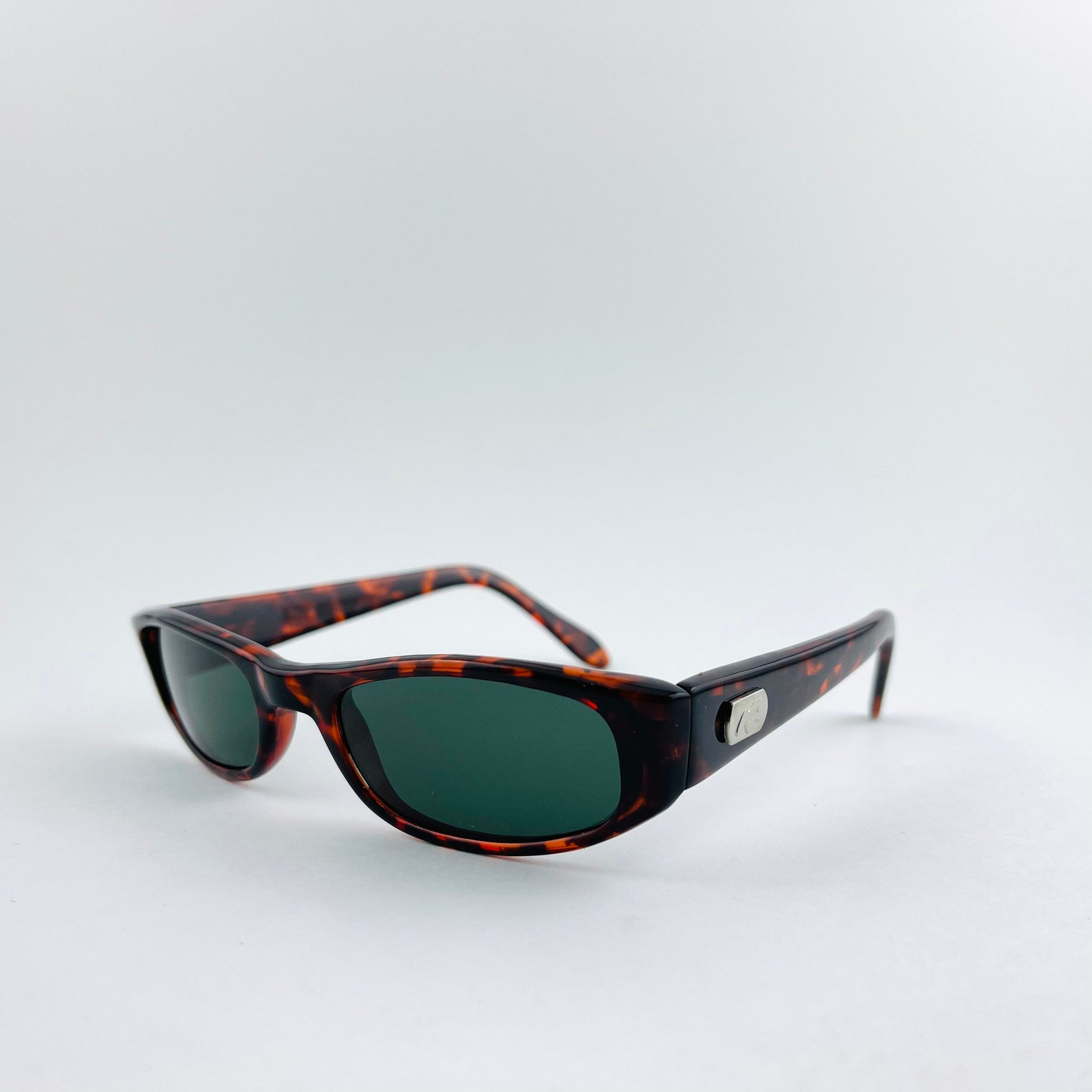 Authentic Vintage 90s Slim Tortoise Shell Rectangle Sunglasses - Etsy