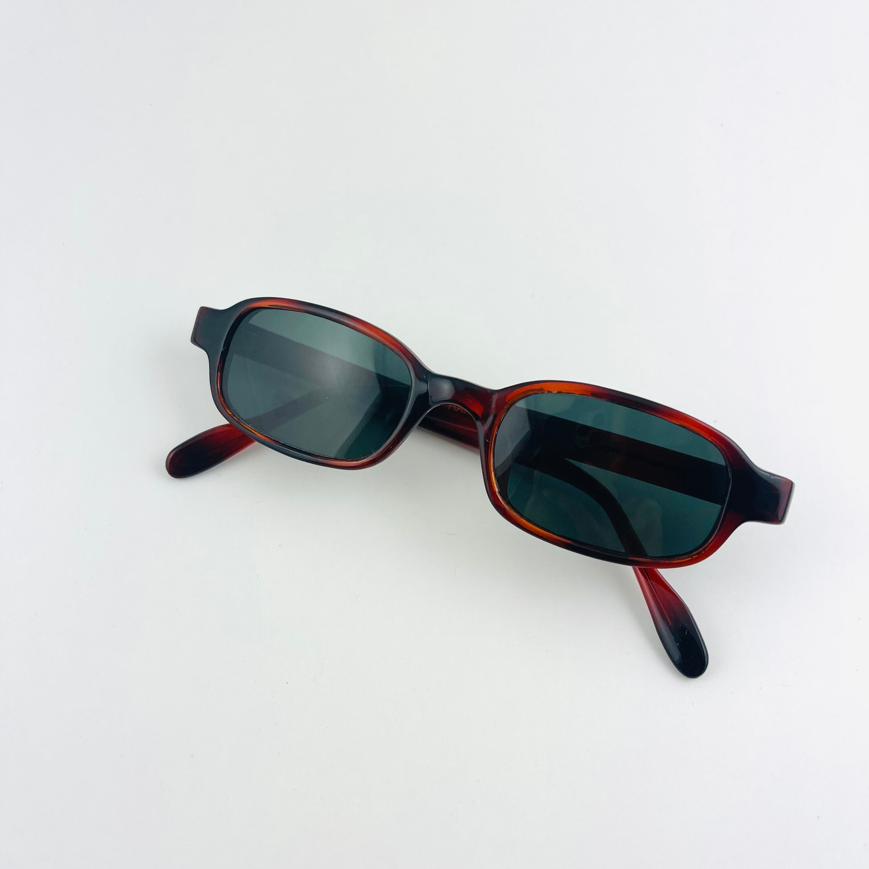 Authentic Vintage 90s Slim Red Tortoise Shell Rectangle | Etsy