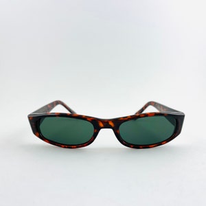 Authentic Vintage 90s Slim Tortoise Shell Rectangle Sunglasses - Etsy