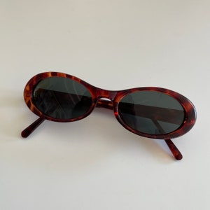 Authentic Vintage 90s Slim Tortoise Shell Oval Sunglasses - Etsy