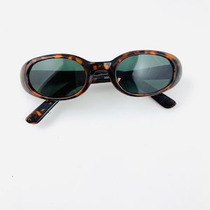 Authentic Vintage 90s Slim Tortoise Shell Oval Sunglasses - Etsy