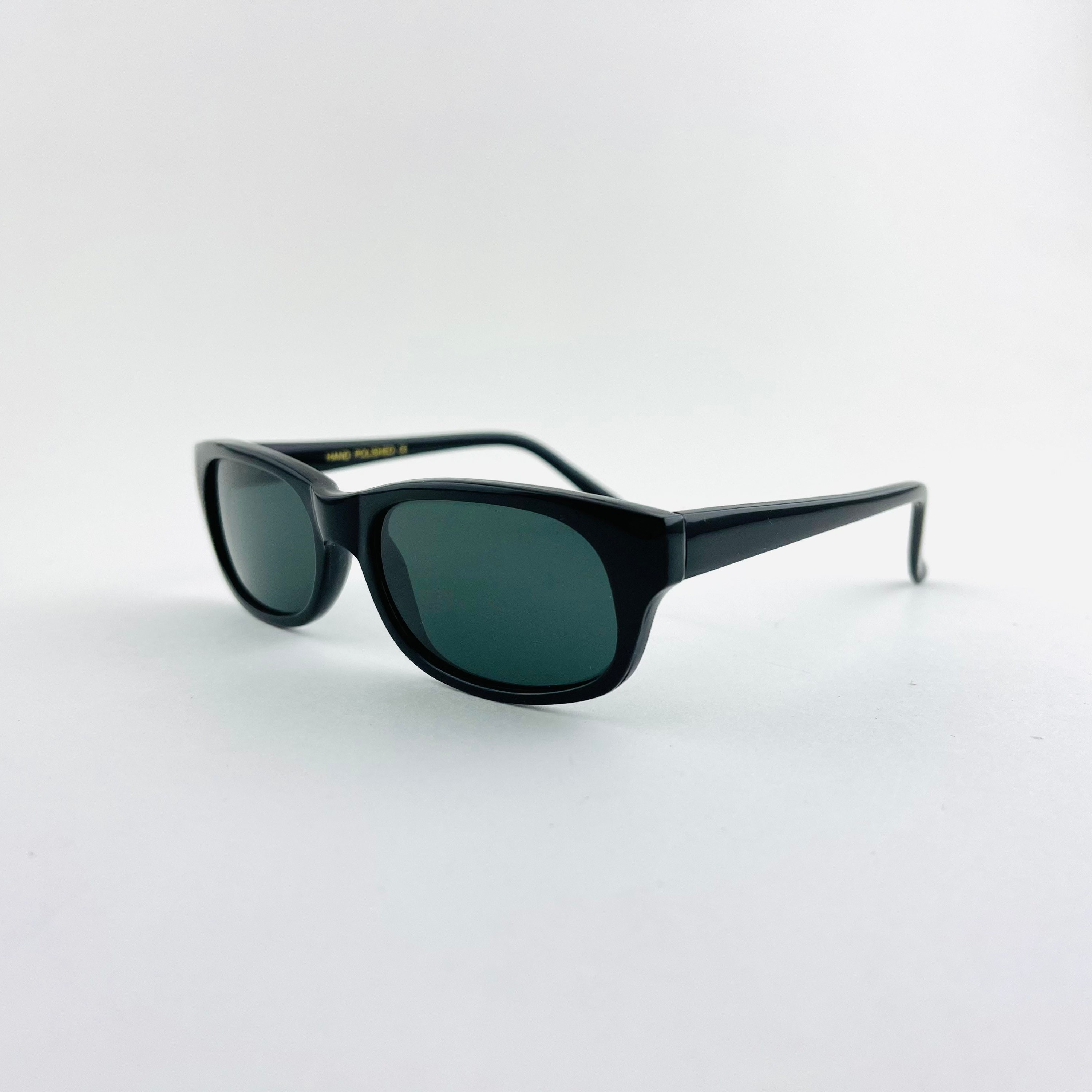 Vintage 90s Slim Black Rectangle Sunglasses Etsy Ireland