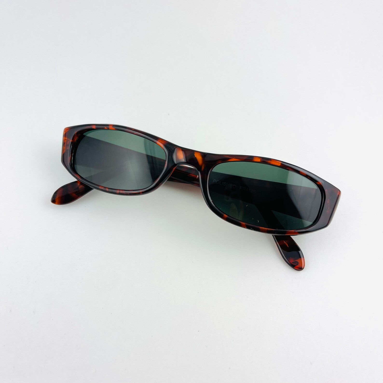 Authentic Vintage 90s Slim Tortoise Shell Rectangle Sunglasses - Etsy