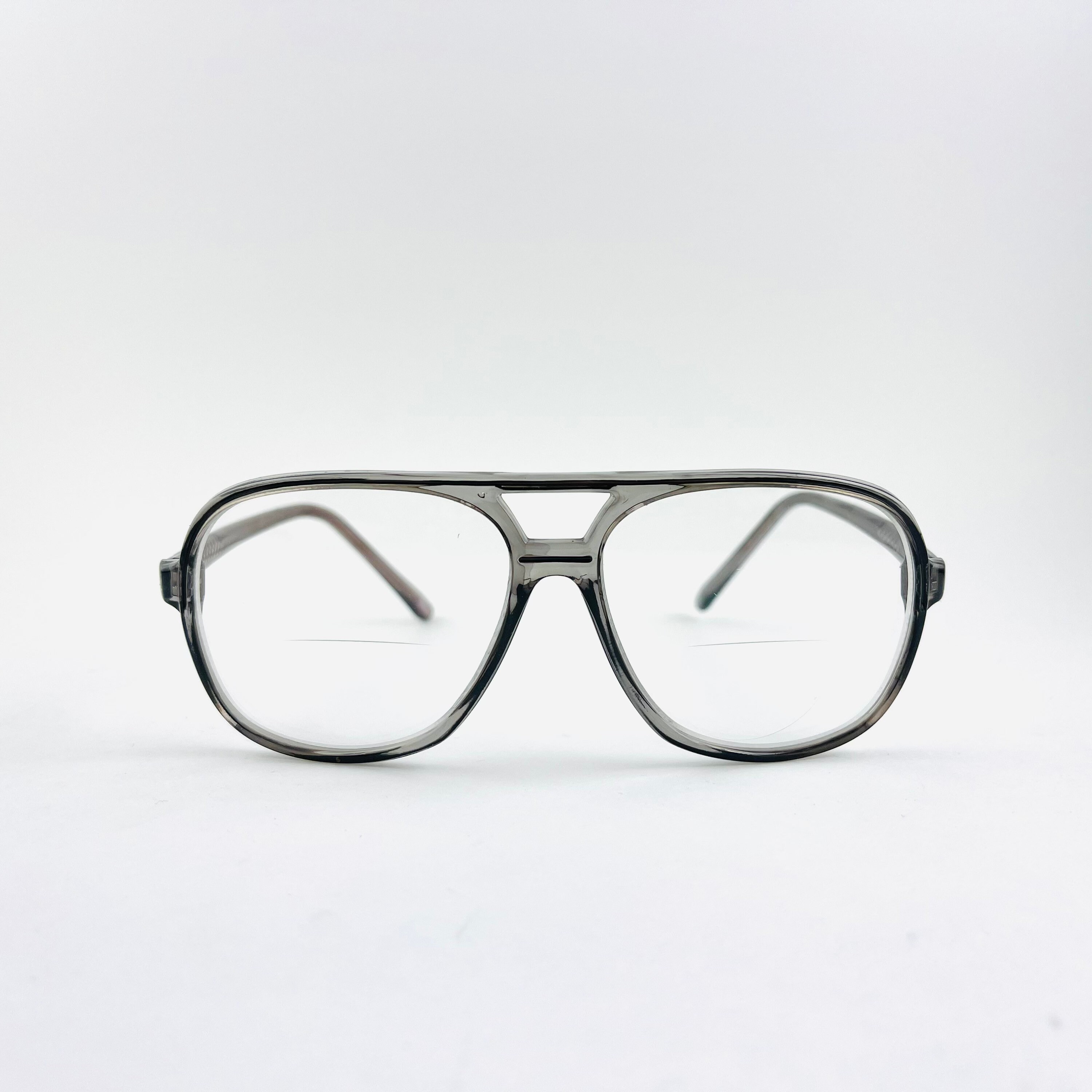 True Vintage 80s 90s Oversized Pilot Transparent Grey Reading Glasses ...