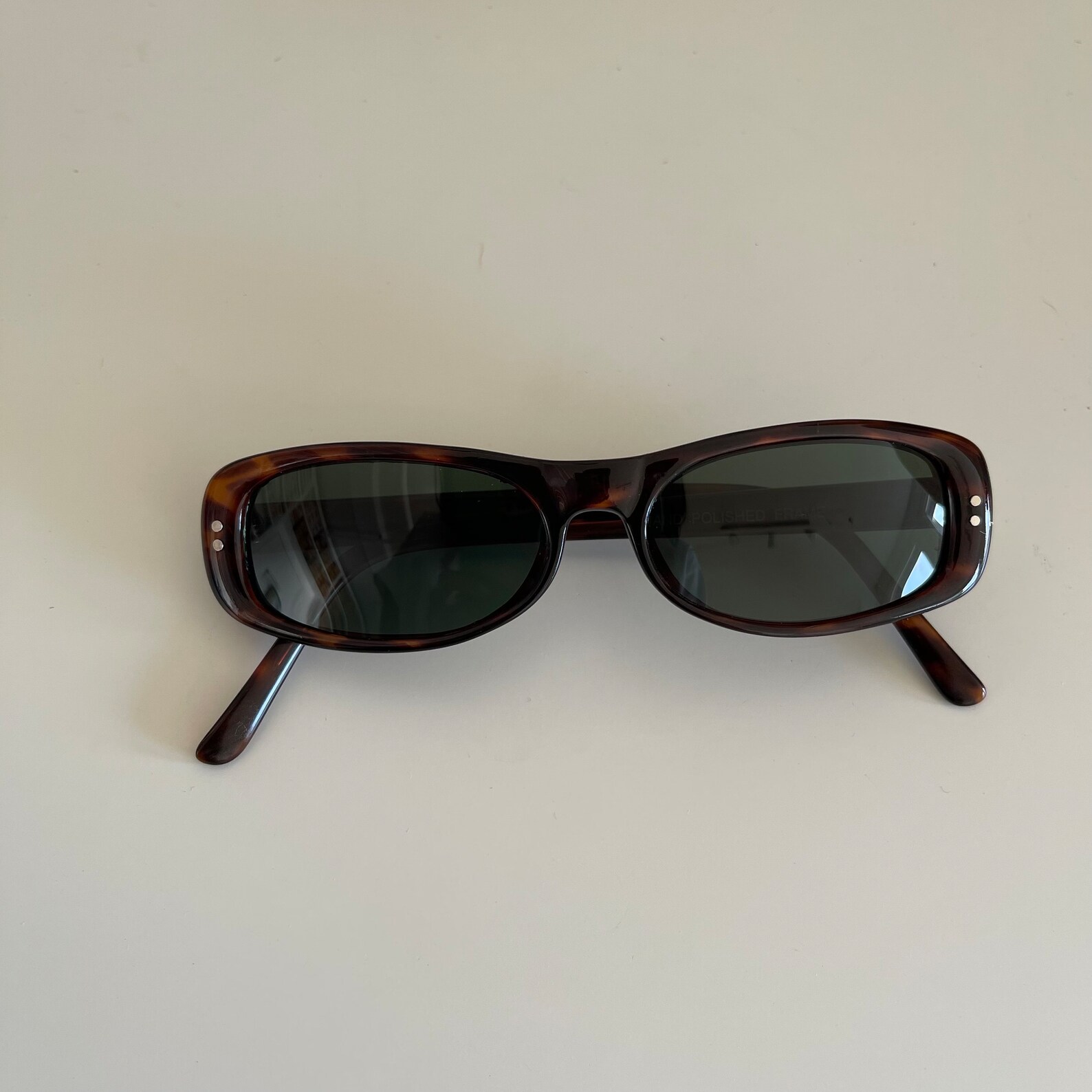 Authentic Vintage 90s Slim Tortoise Rectangle Sunglasses - Etsy