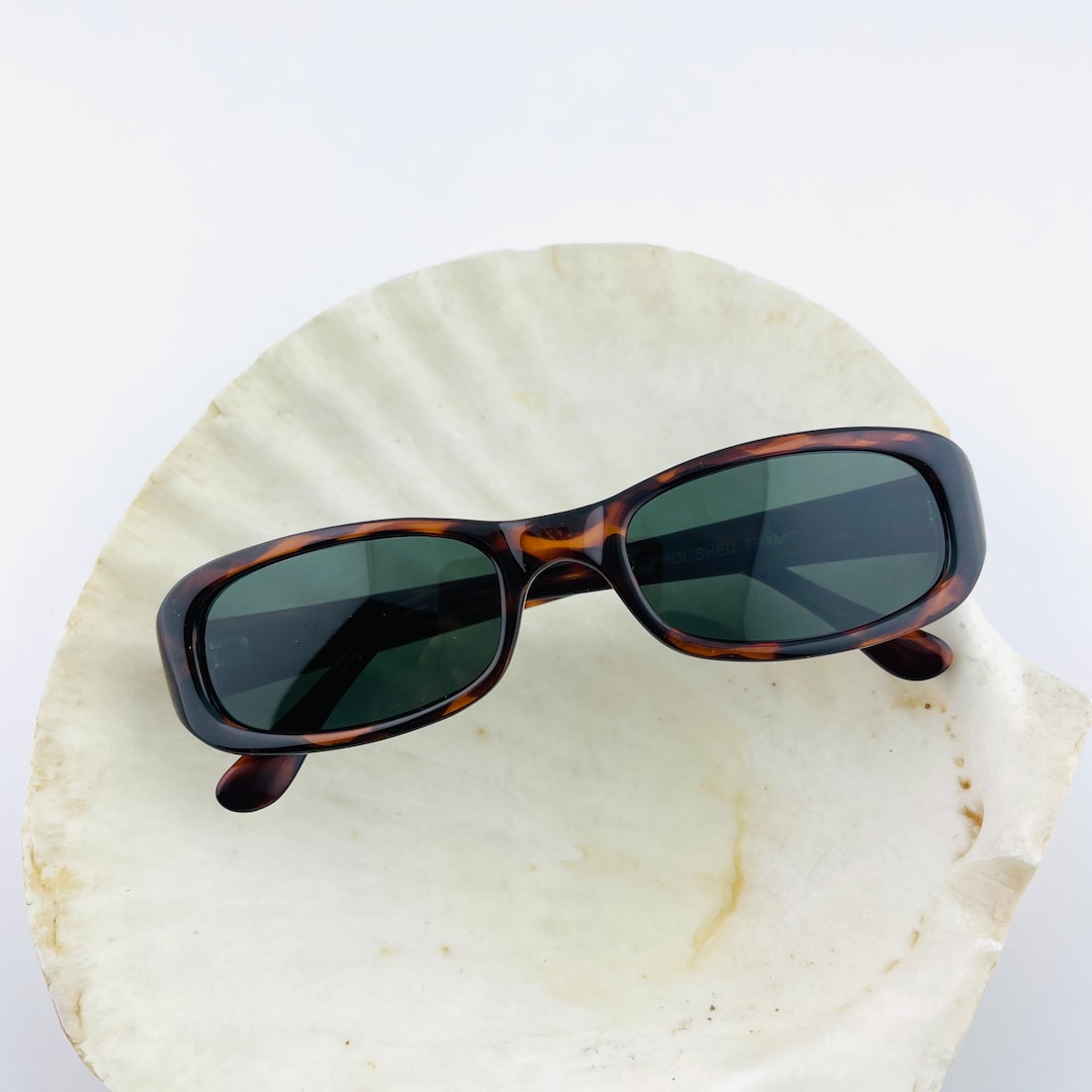 Authentic Vintage 90s Slim Tortoise Rectangle Sunglasses - Etsy