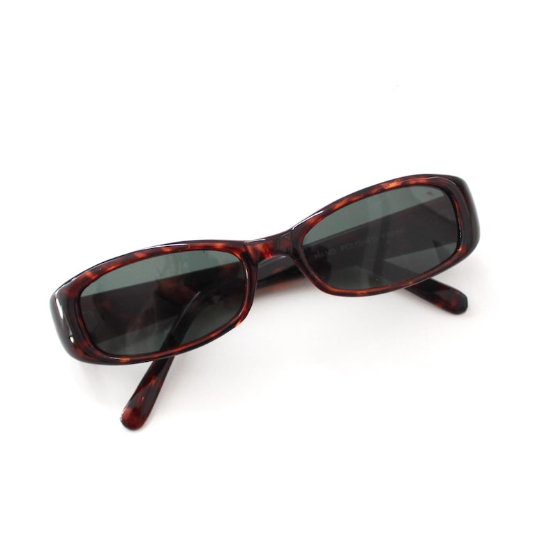 Authentic Vintage 90s Slim Tortoise Rectangle Sunglasses - Etsy