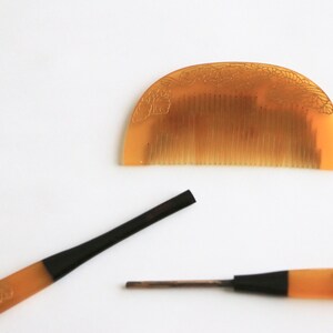 Terrific Vintage Japanese Comb ! Set of 2, Bekko Comb and Pin, Maiko ...