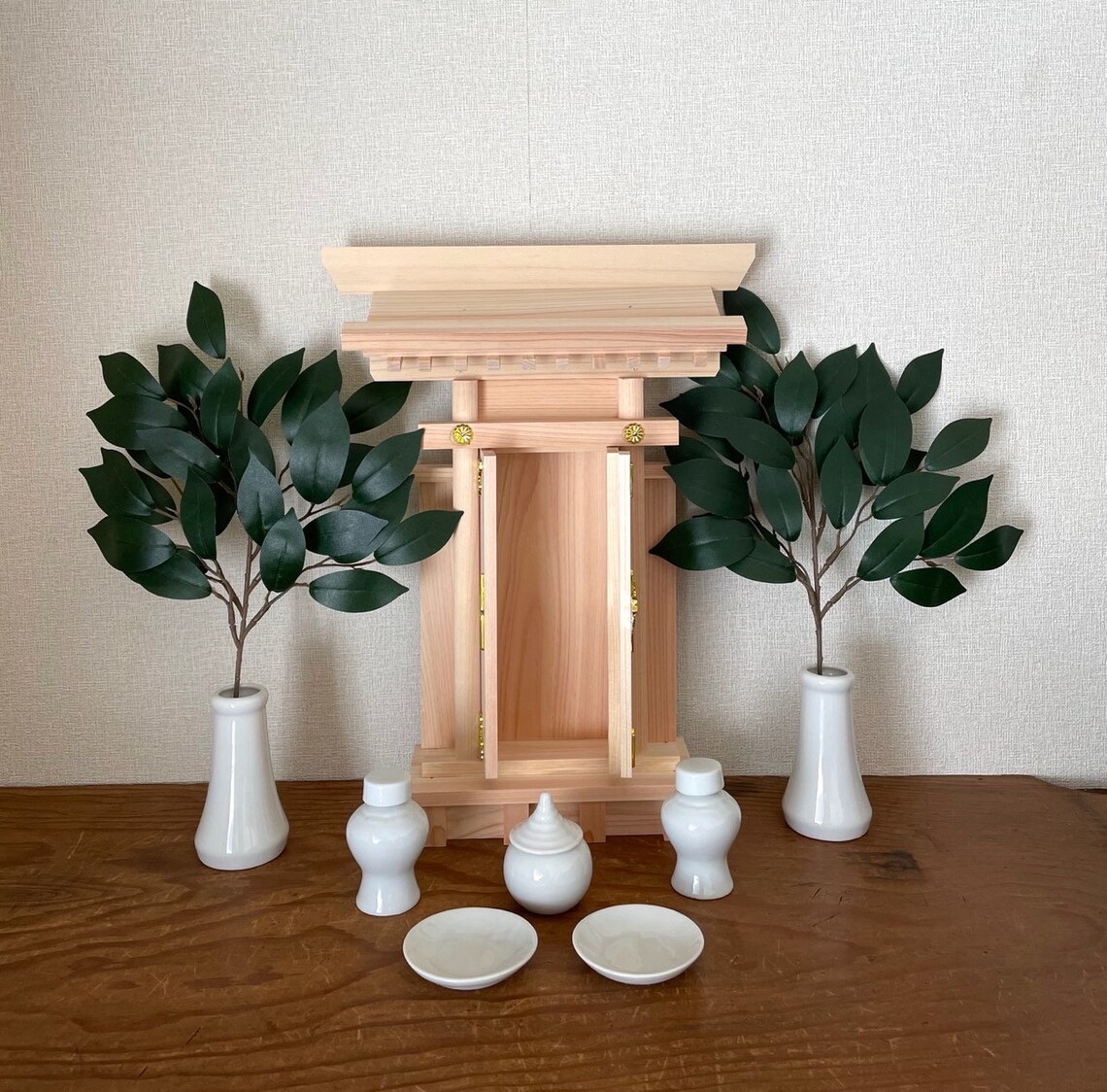 Made in Japan Complete Set Stylish Kamidana /// Wooden Shinto Shrine ...