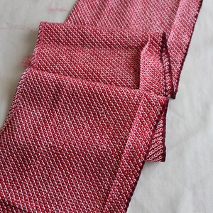 21-135 Japanese Kimono Shibori Fabric /// Red Flower Pattern Silk ...