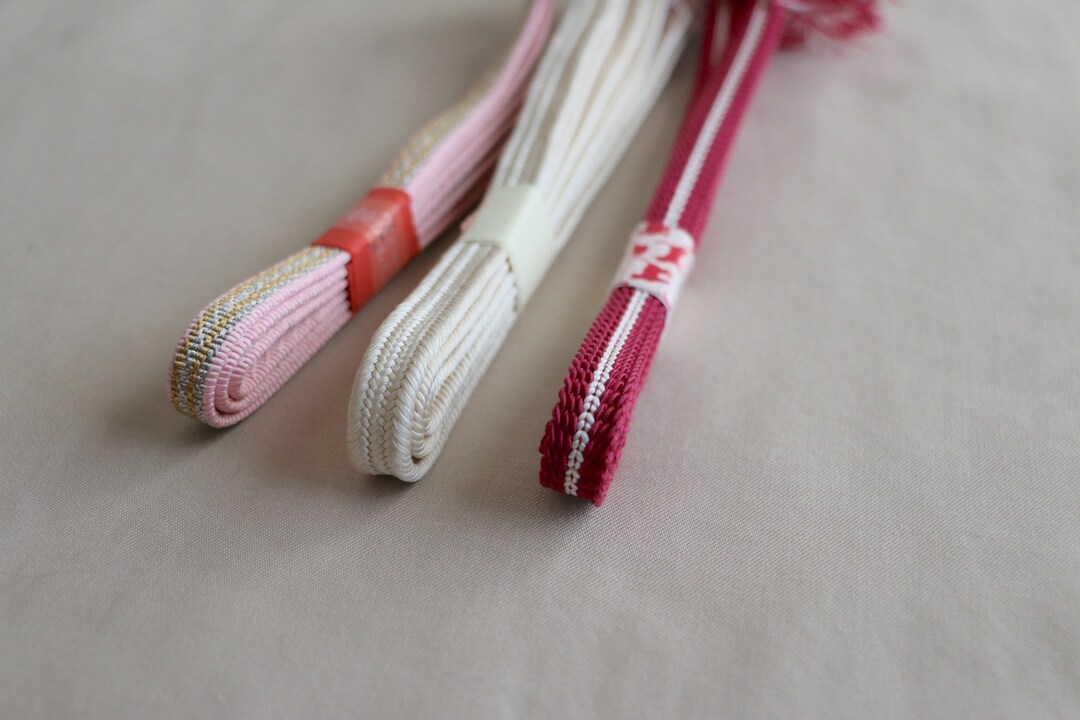 SOJ-09 Vintage Obijime Set of 3 /// Kimono Obijime, Set of 3 Obijime in ...