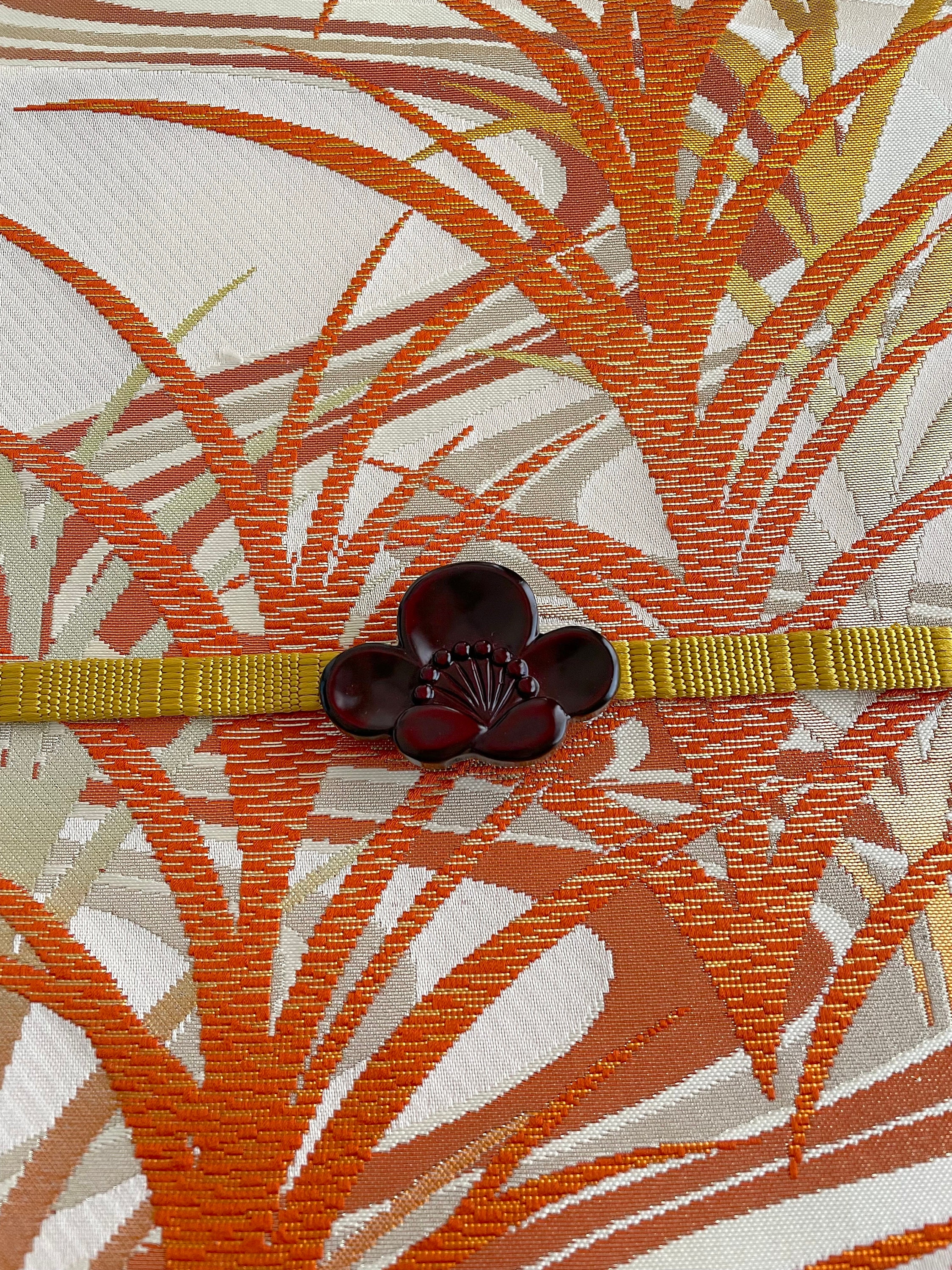 OBD06 Kamakura Bori Obidome // Obijime Accessory, Wooden Plum Obidome ...