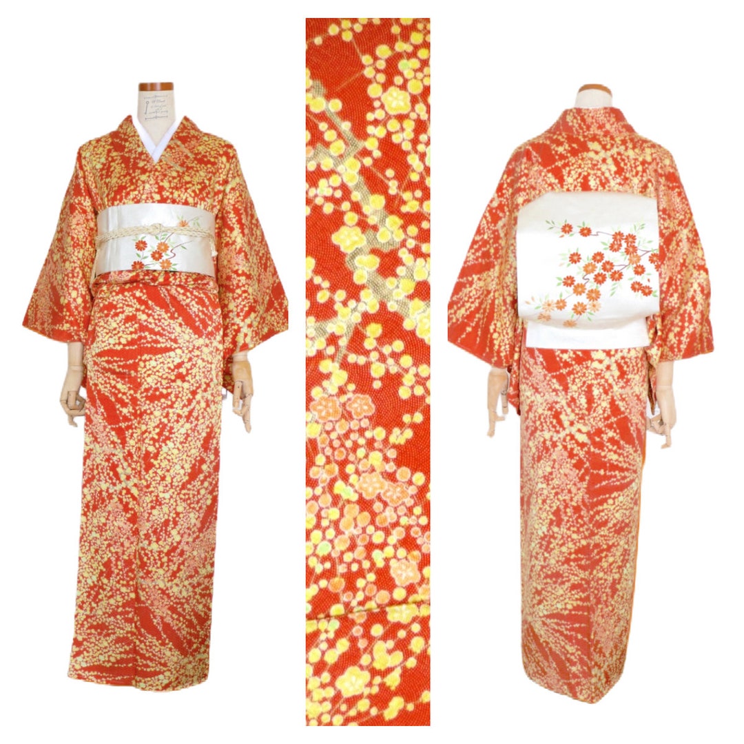 KW-15 Vintage Komon Kimono /// Kimono Robe, Kimono Gown, Gown, Robe ...