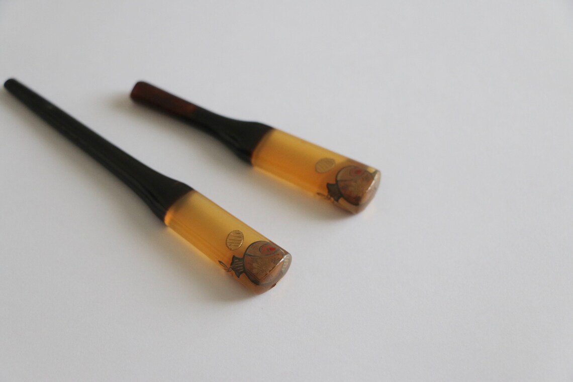 Terrific Vintage Japanese Comb Set of 2 Bekko Comb and Pin - Etsy