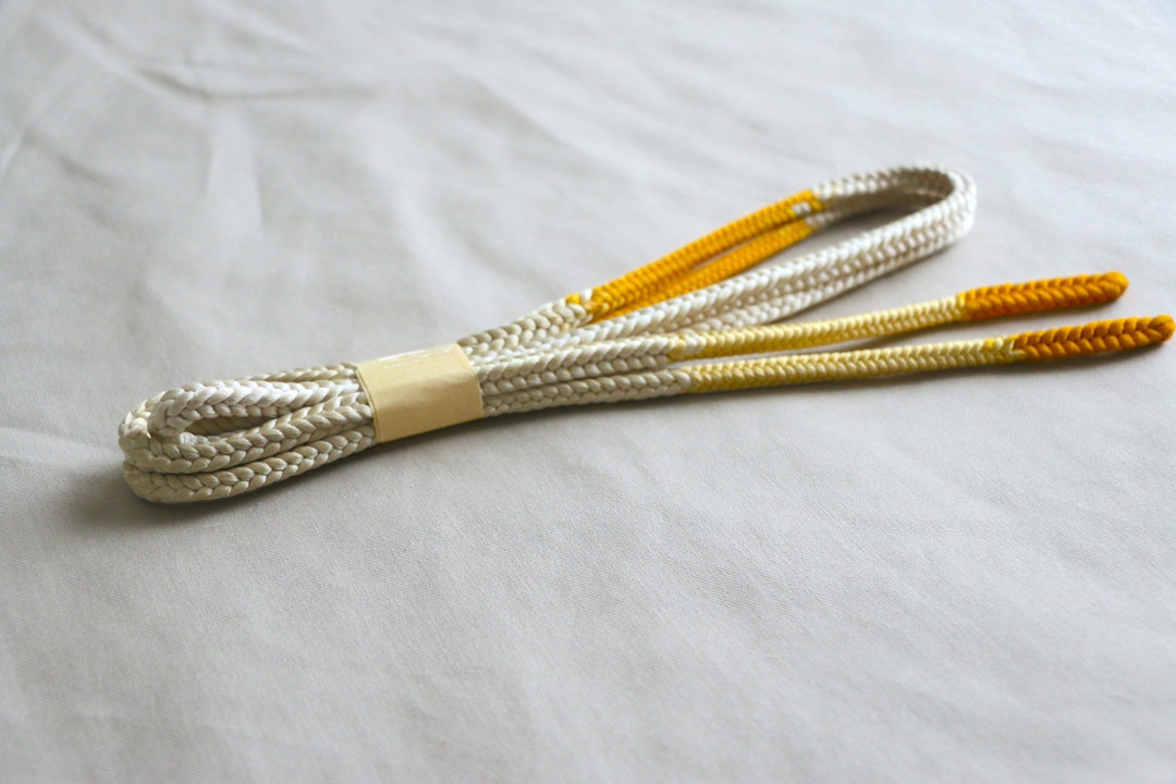 OJ21-15 Obijime /// Silk Belt, Silk Kimono Belt, Silk Obijime, Yellow ...