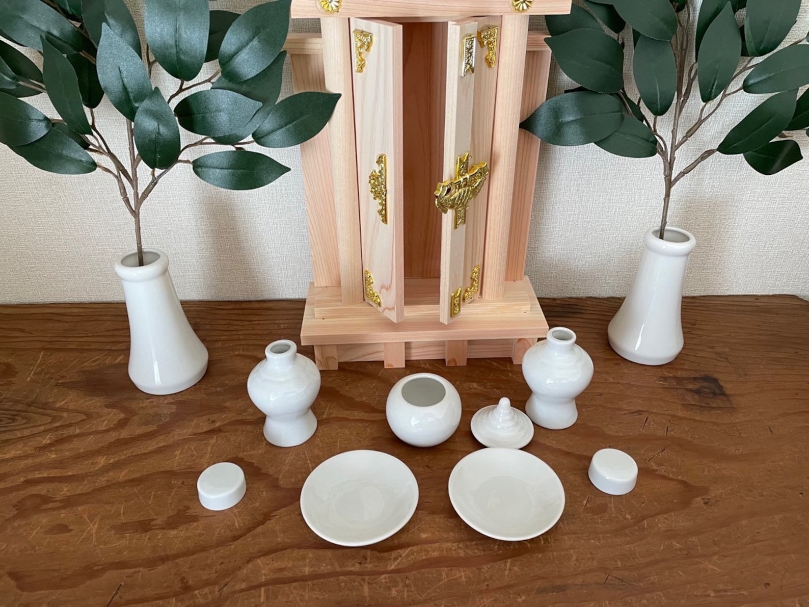 Made in Japan Complete Set Stylish Kamidana /// Wooden Shinto Shrine ...