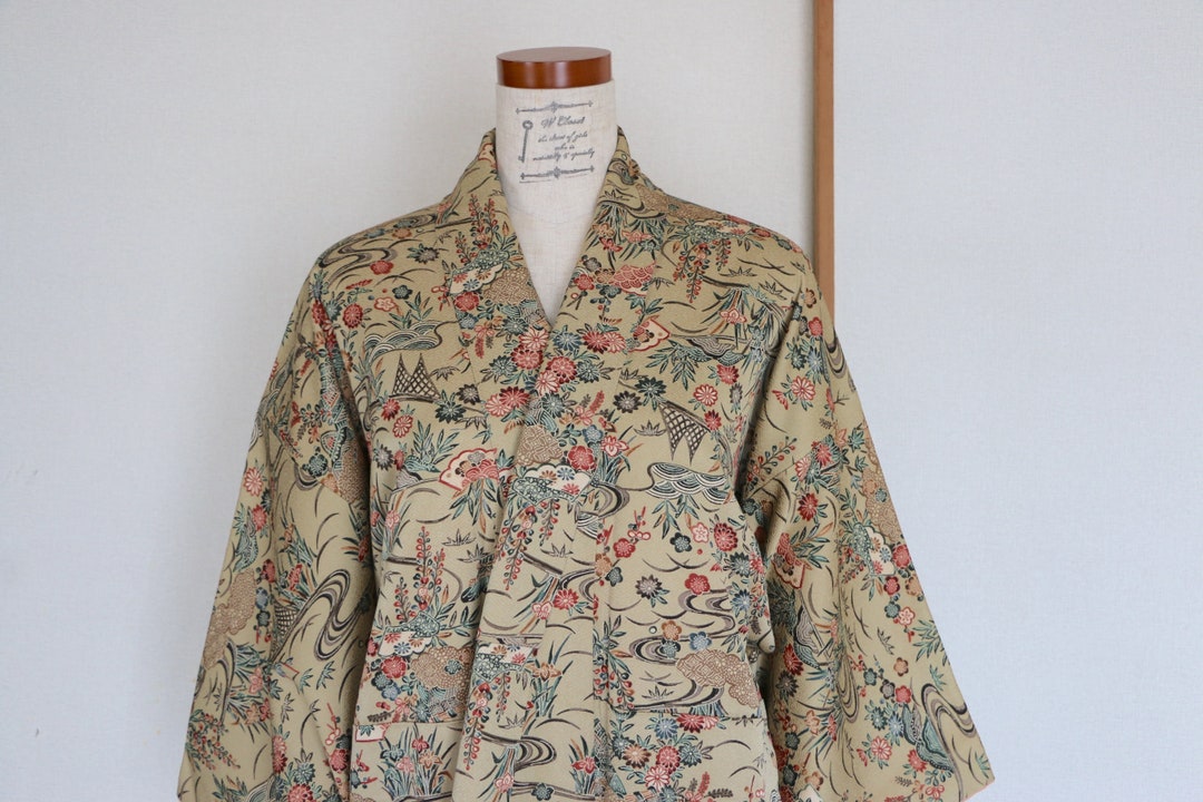 KW-28 Vintage Komon Kimono /// Kimono Robe, Kimono Gown, Gown, Robe ...