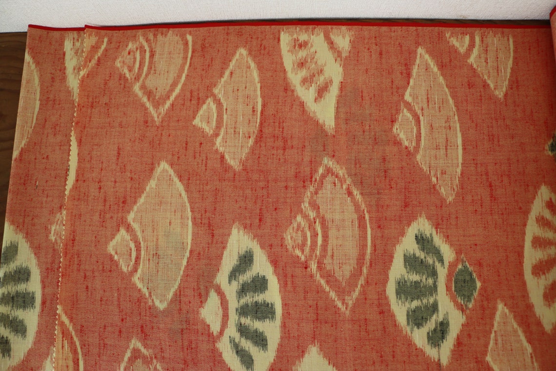 Japanese Fabric // Wool Fabric, Kimono, Japanese Red Fabric, Kasuri ...