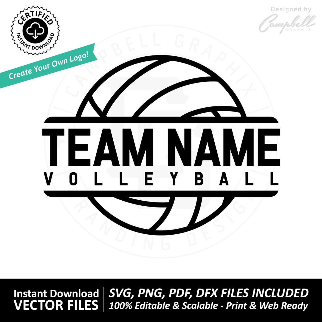 Volleyball SVG - Create Your Own Team Logo! - Instant Download - Team ...