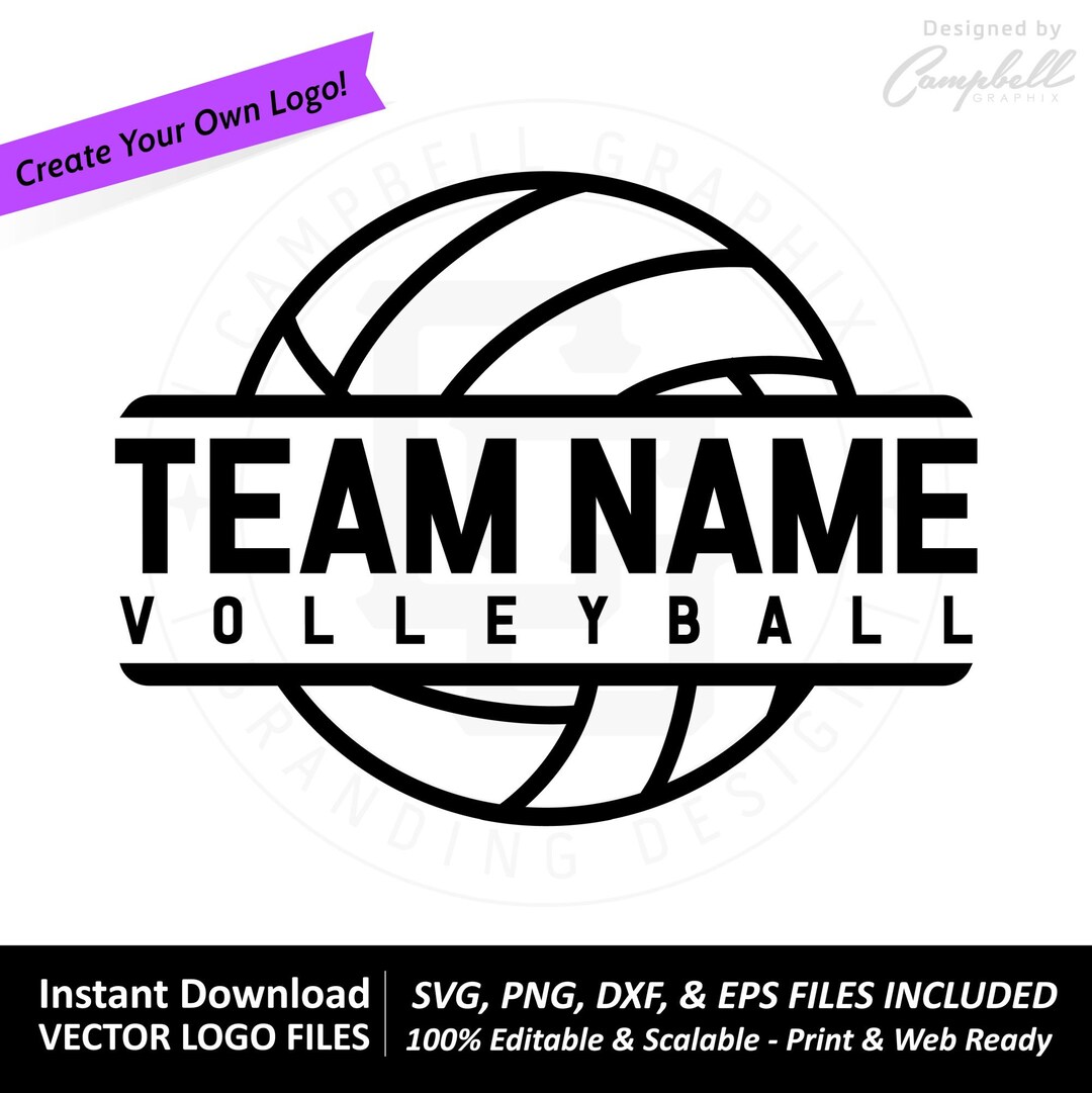 Volleyball SVG Instant Download Team Logo CYO Design Printable SVG ...