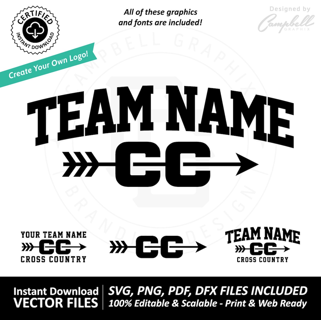 Cross Country SVG Create Your Own Team Logo Instant Download Team Logo ...
