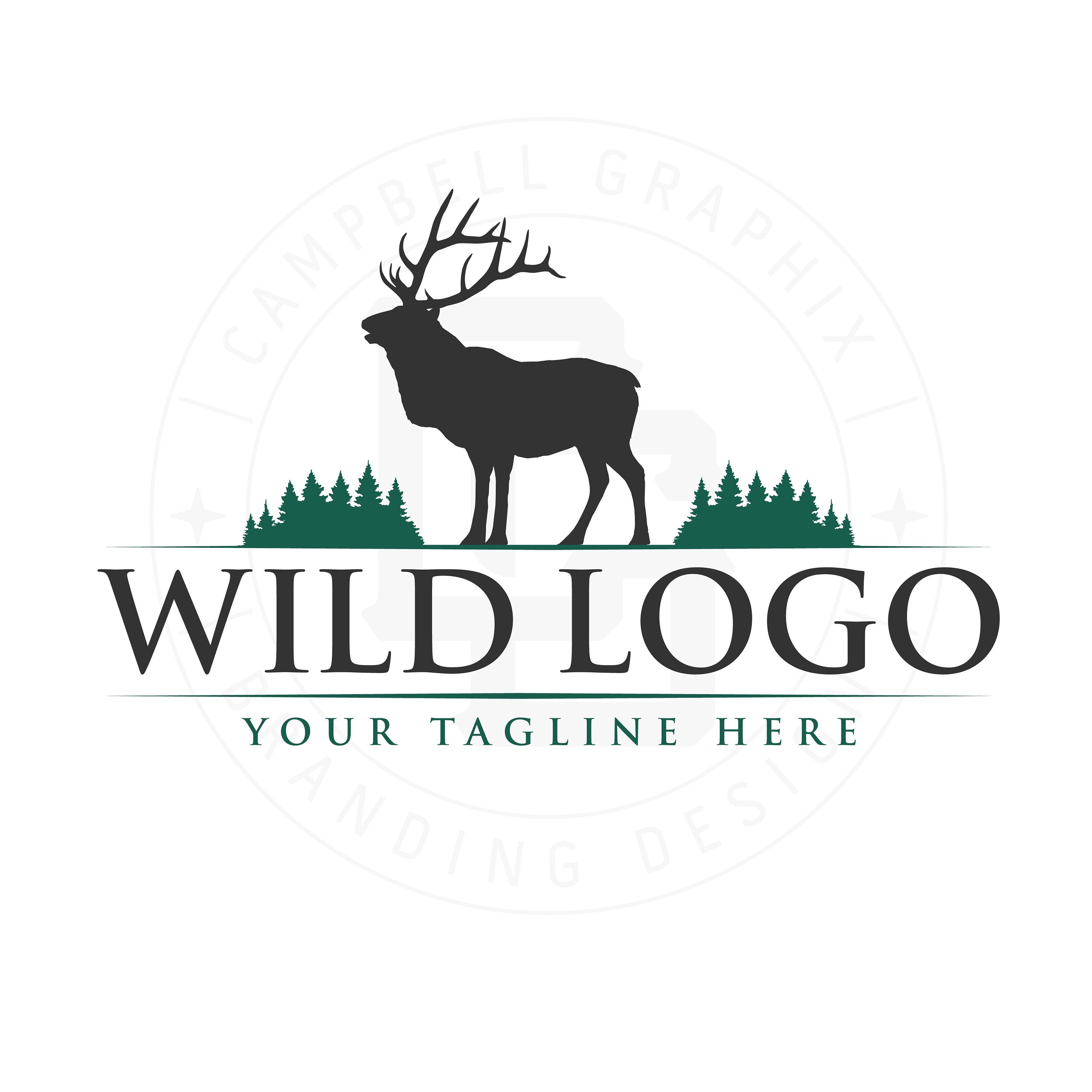 Customizable Logo Wilderness Logo Elk Logo Hunting Logo Bow Hunting ...