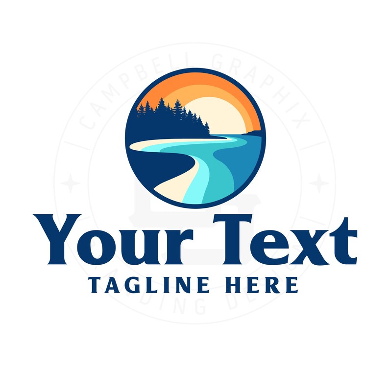 Customizable Logo Waterfront Logo Shoreline Logo Lake Logo River Logo ...
