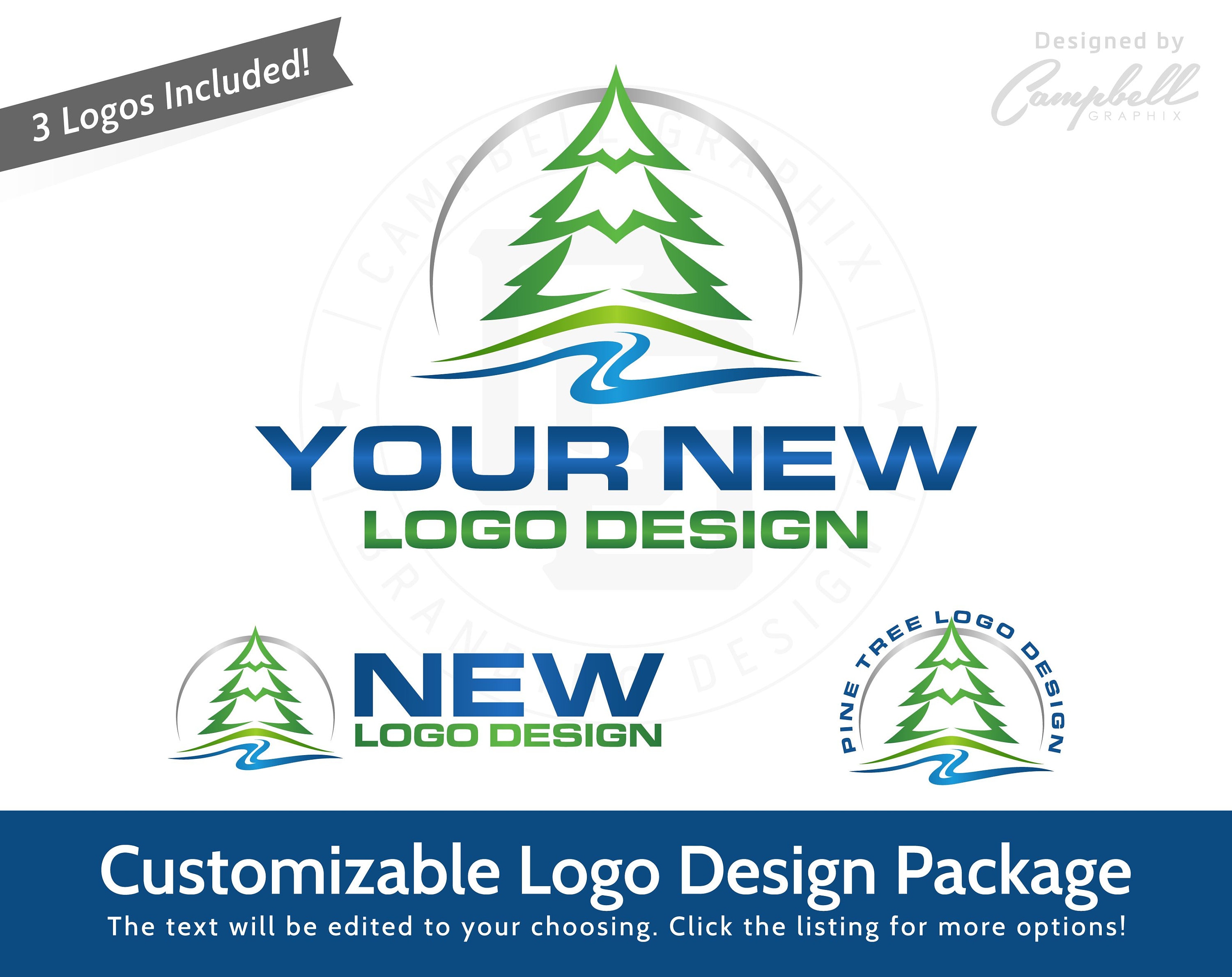 Tree Logo - Customizable Logo - Pine Tree Logo - Logo Design - Forest ...